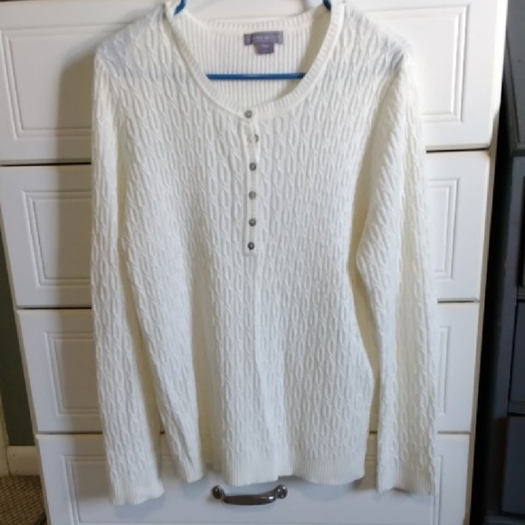 Laura Scott | Sweaters | Laura Scott Cream Cable Knit Sweater | Poshmark